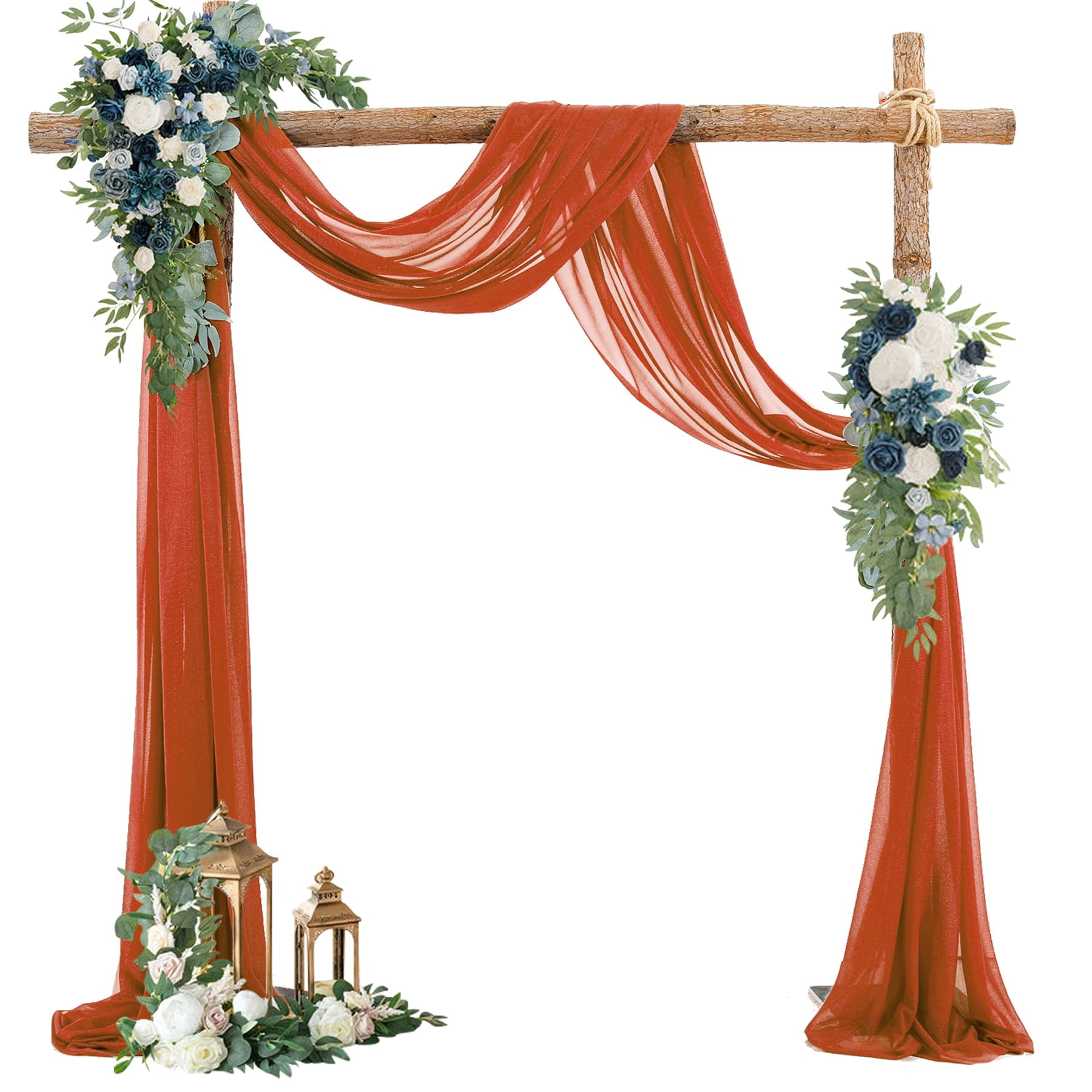 Wedding Arch Draping Fabric,2 Panels 19FT Christmas Rust Wedding Arches ...
