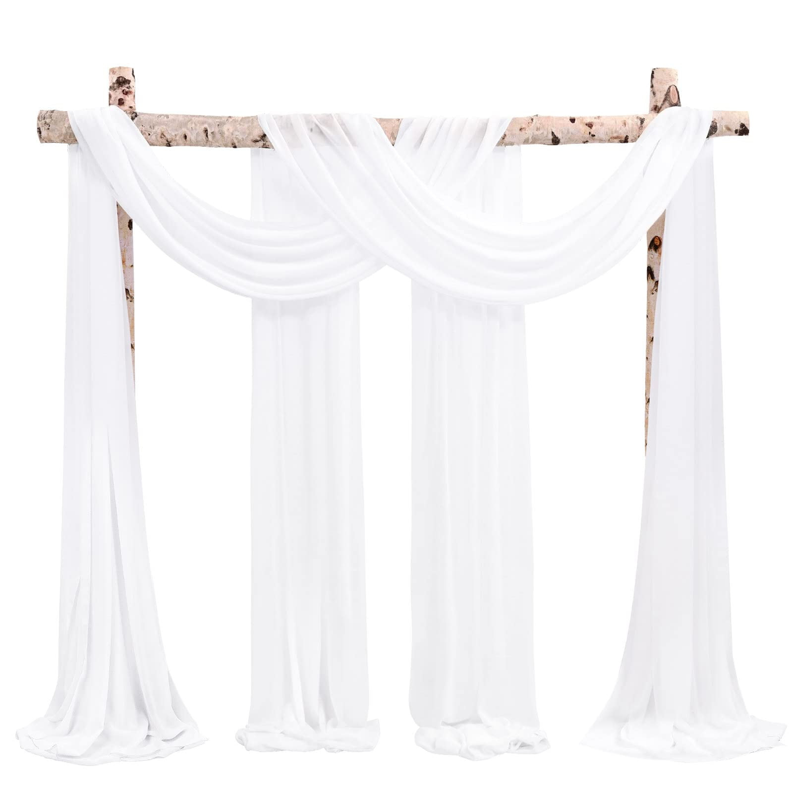 Wedding Arch Draping Fabric,4 Panels 28" x32ft Cream Wedding Arch ...