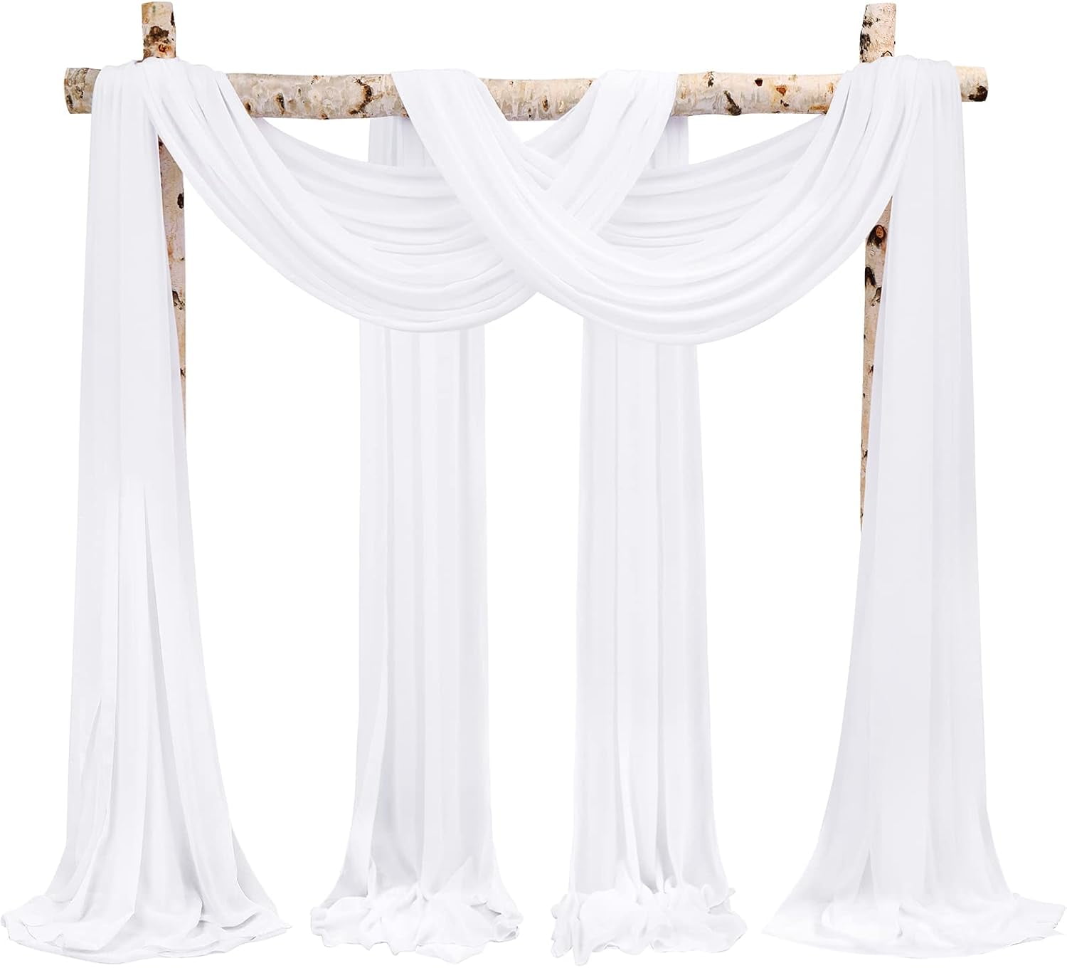 Wedding Arch Draping Fabric,4 Panels 28" x32ft White Wedding Arch ...