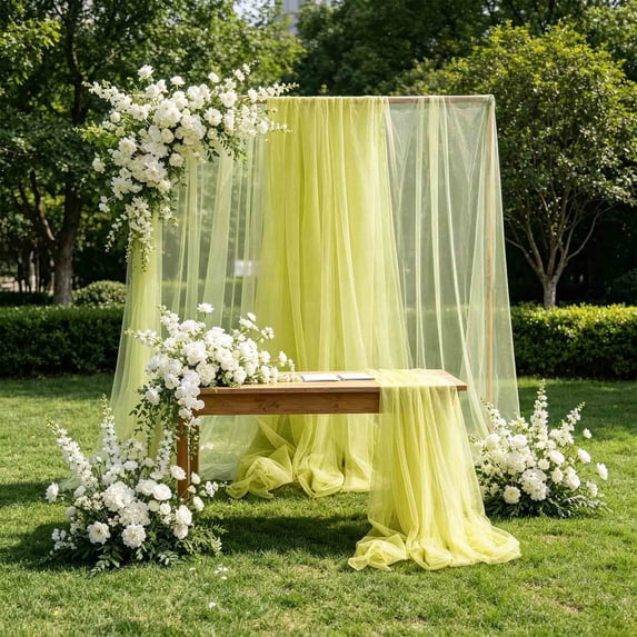 Wedding Arch Draping Fabric 79", Sheer Mesh Fabric Backdrop,Drapes for ...