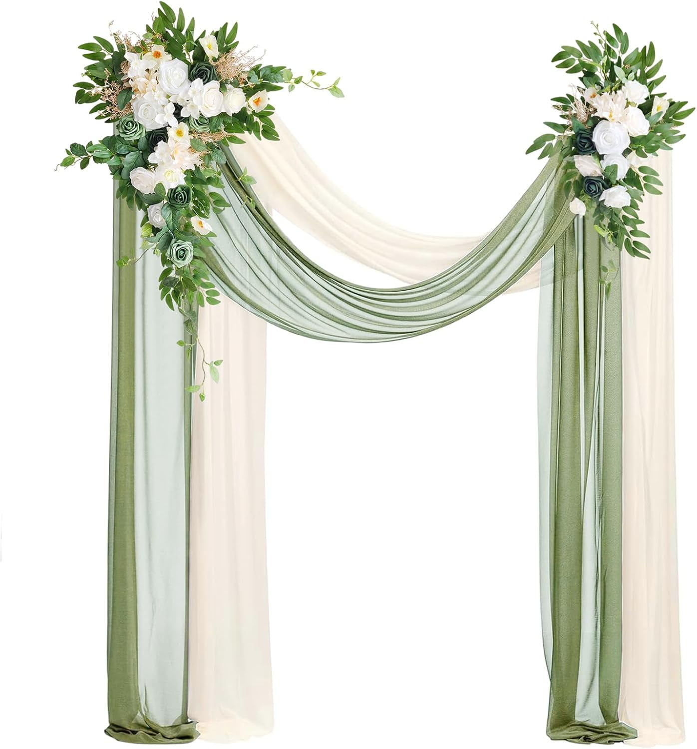 Wedding Arch Flowers Kit (Pack of 4) - 2pcs Sage Green Floral Swag ...