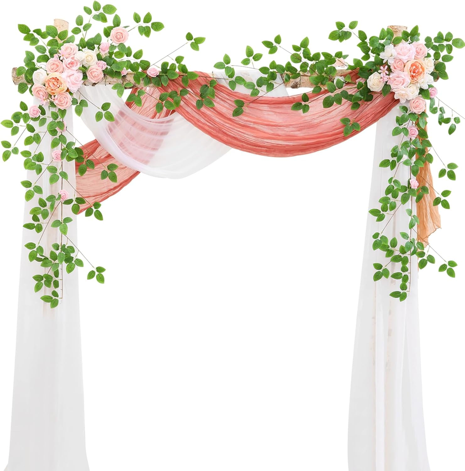 Wedding Arch Flowers Kit Pink Artificial Flowers for Backdrop ...