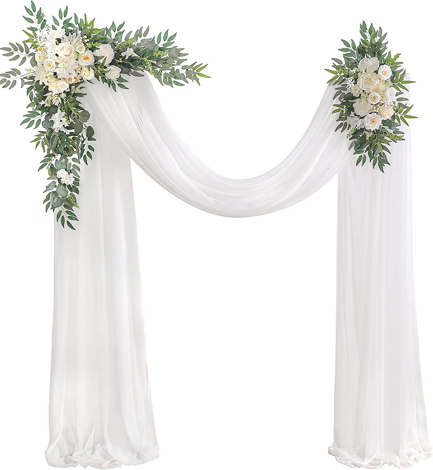 Wedding Arch Flowers Swag Kit (Pack of 4) 2pcs White Greenery ...