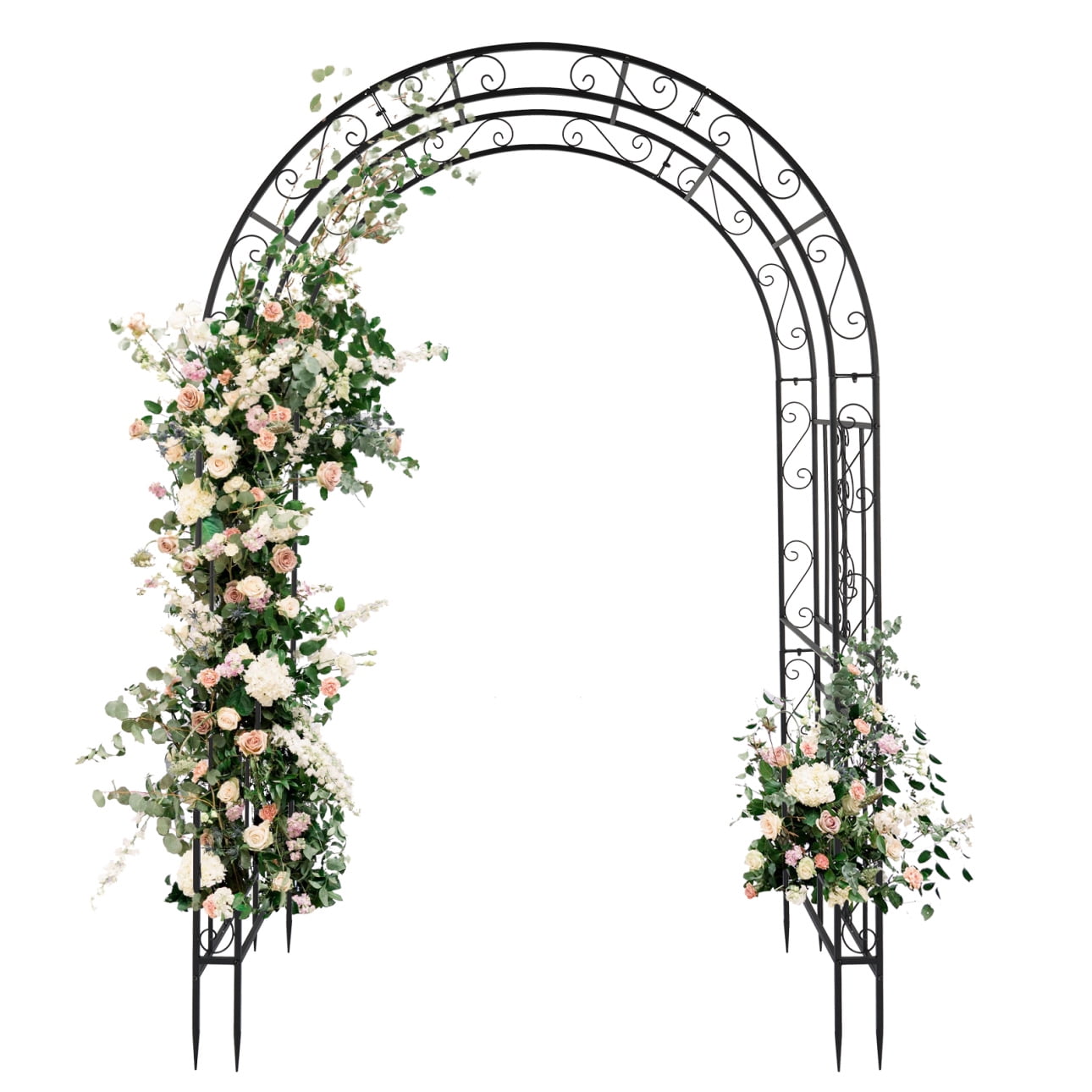 Wedding Arch, Garden Arches with Double Layer Iron Art Top, Garden Arch ...