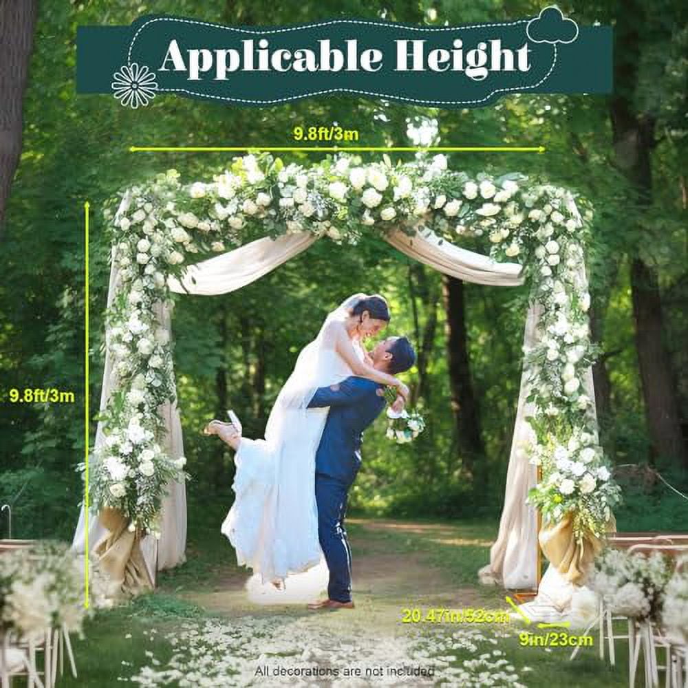 Wedding Arch Square Arch Stand, 9.84X9.84FT Metal Wrought Iron Square ...