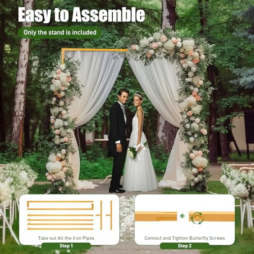 Wedding Arch Square Metal Backdrop Stand, 6.56 x 6.56FT Sturdy Square ...