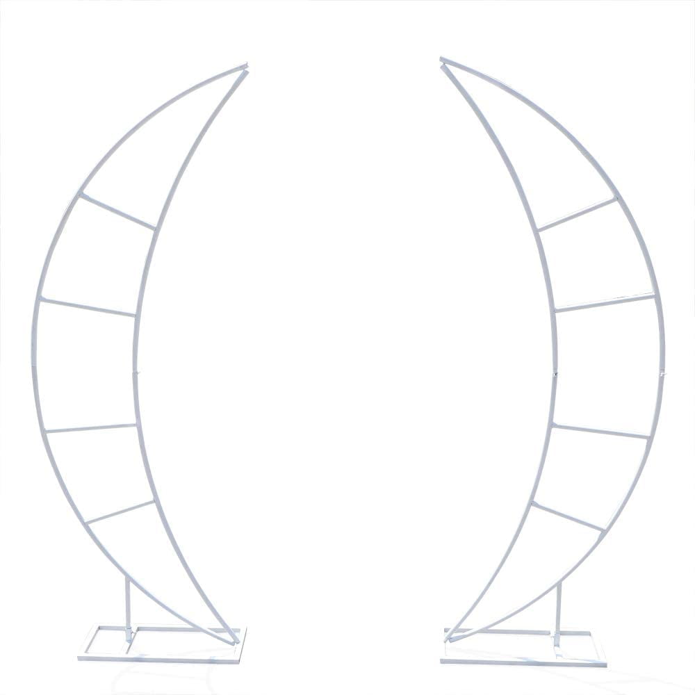 Wedding Arch Stand, 2.2m/6.6ft 2PCS Crescent Moon Wedding Arch Frame ...