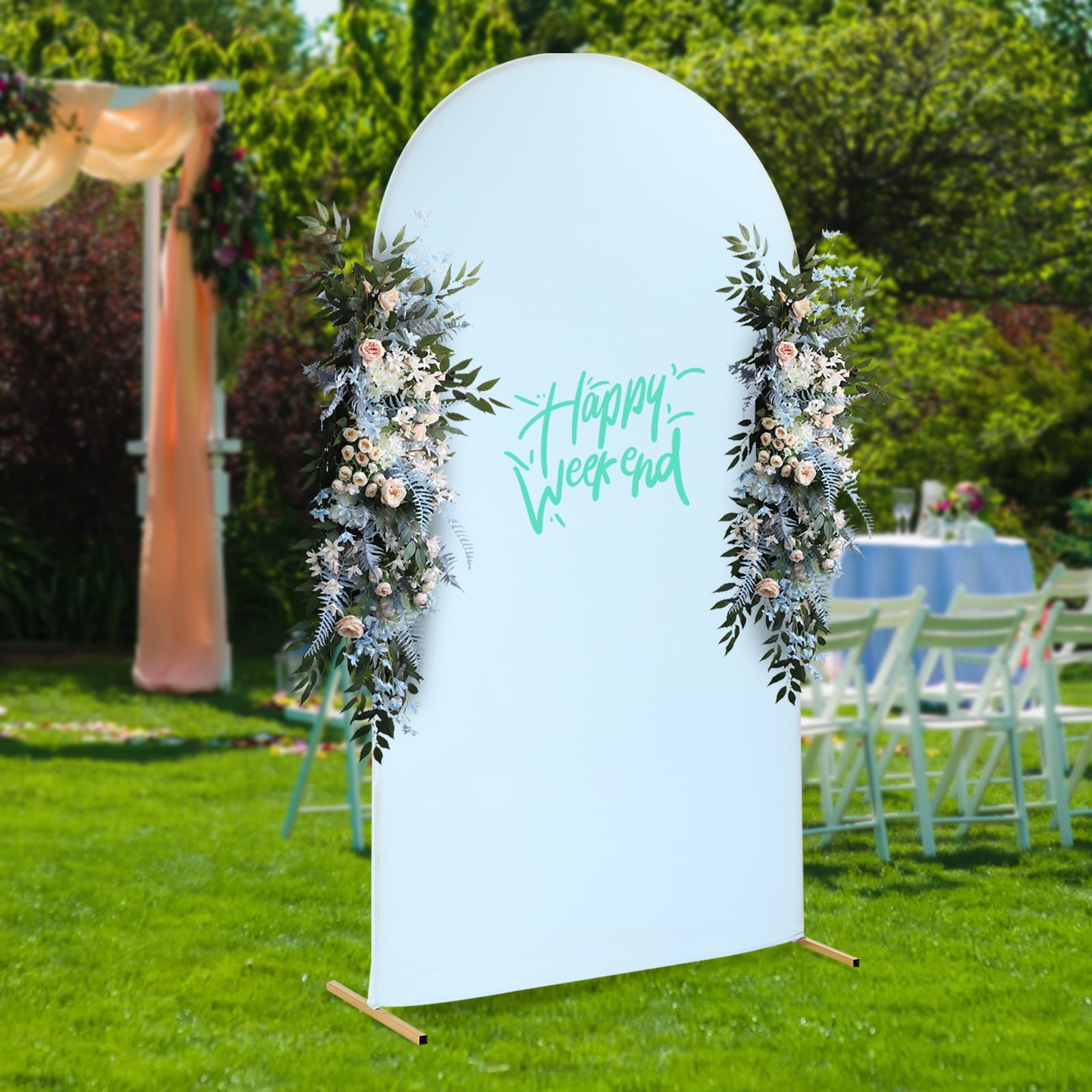 Wedding Arch Stand, Balloon Arch Frame Kit Gold and Blue 3.94ft*7.22ft ...