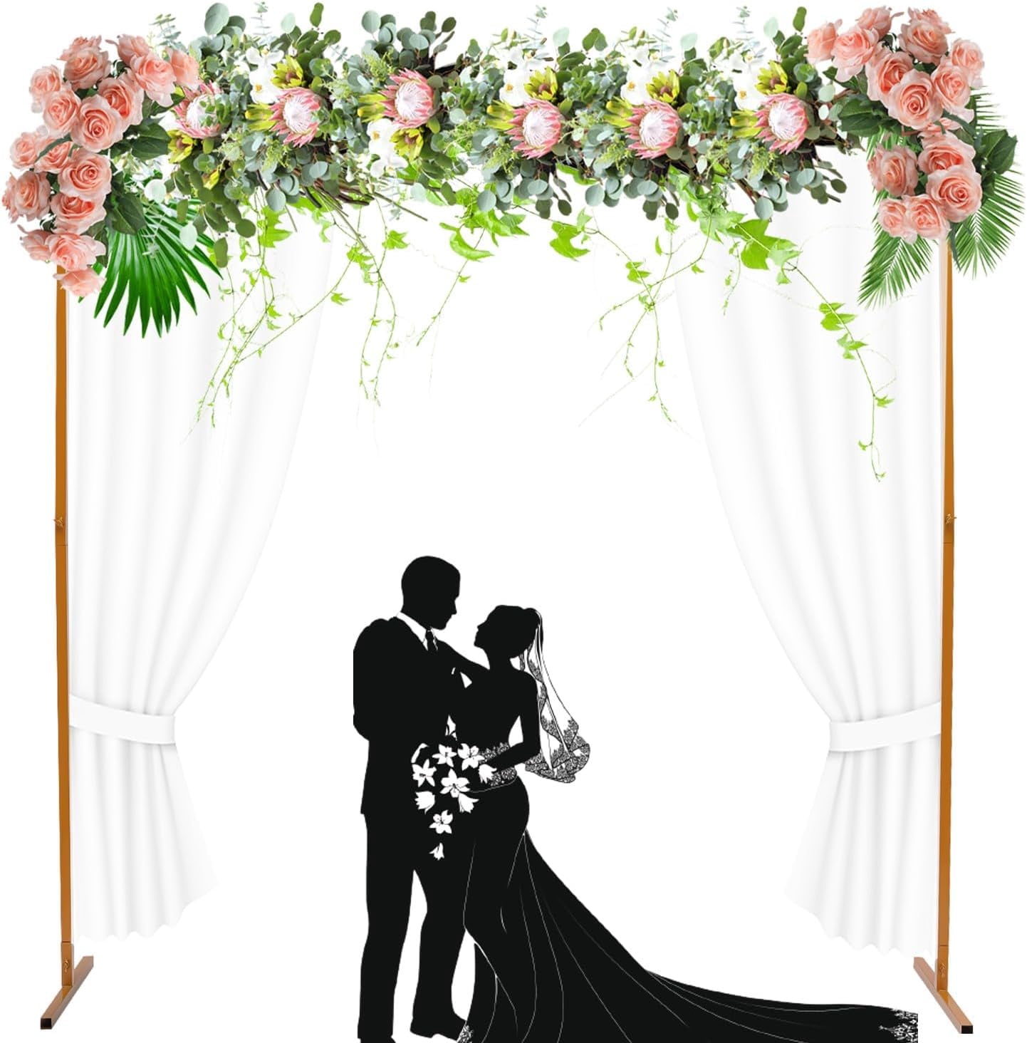 Wedding Arch Stand with Bases, 6.6 x 6.6 Feet Wedding Arches for ...