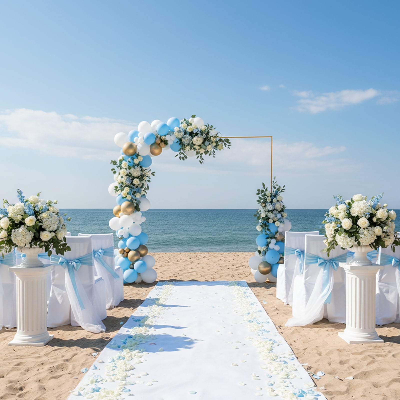 Wedding Arch Stand with Bases, Easy Assembly 9.8*9.8 Feet Square Garden ...
