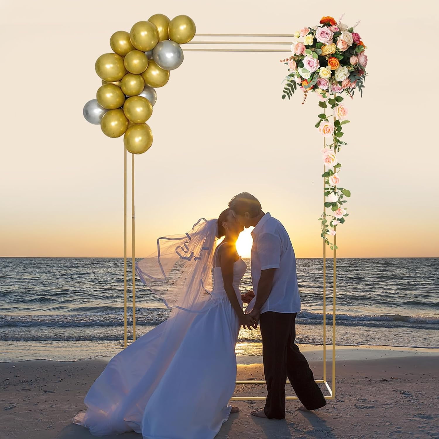 Wedding Arches Rectangular Metal Geometric Balloon Arch Stand Kit ...