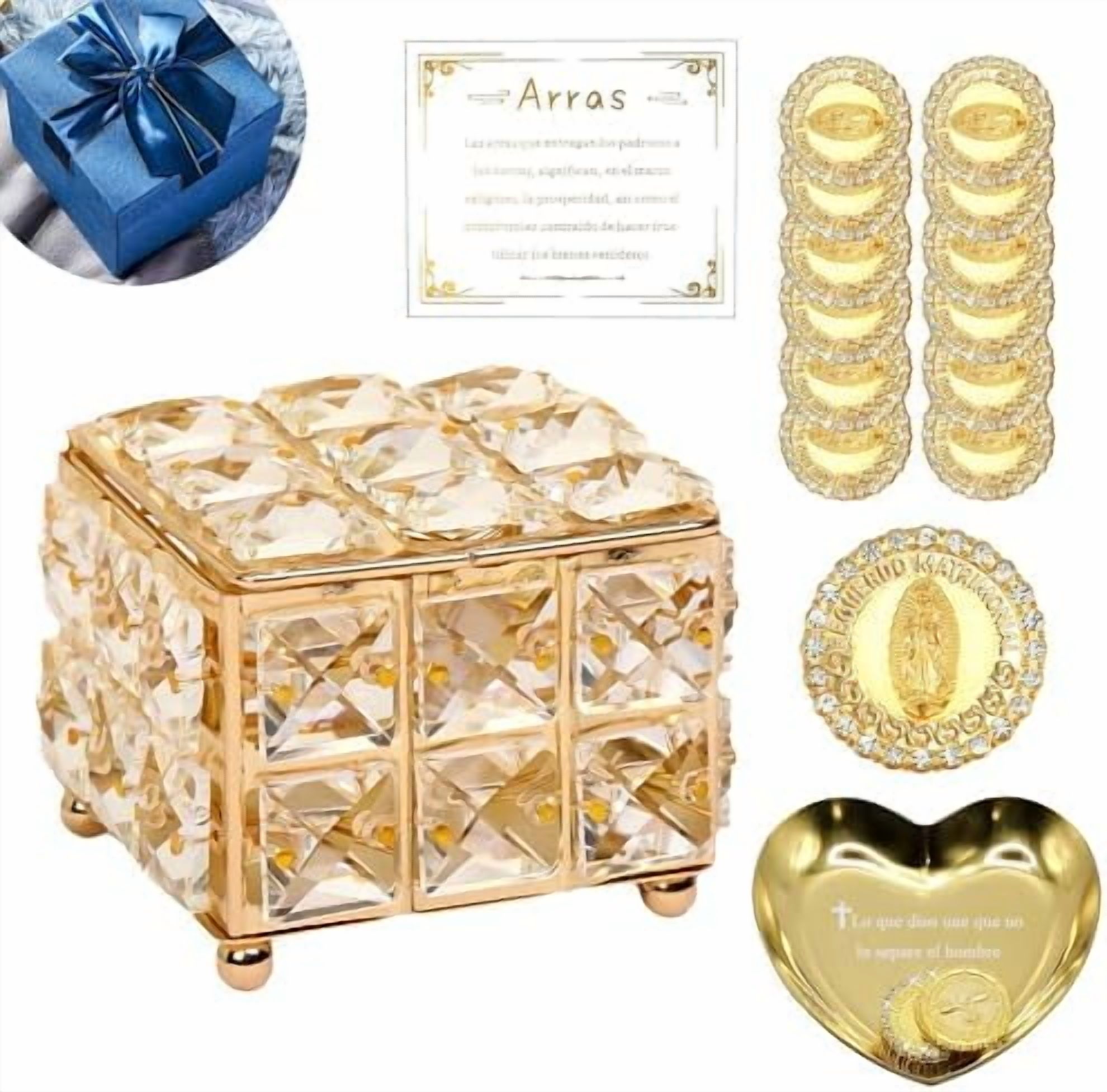 Wedding Arras Coins Set, Arras Para Boda Catolica with 13 Virgen De ...