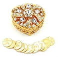 Wedding Arras Set with Heart-Shaped Crystal Box and Decorative Coins ...
