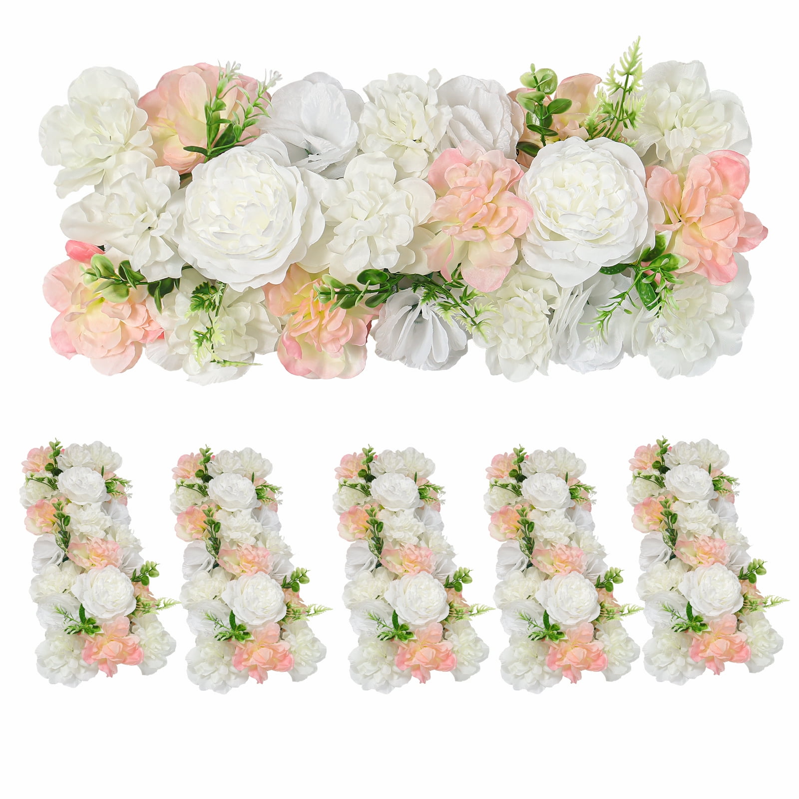 RIDDSEE White Silk Dahlia Floral Arch Panels, 6pcs Artificial Wedding ...