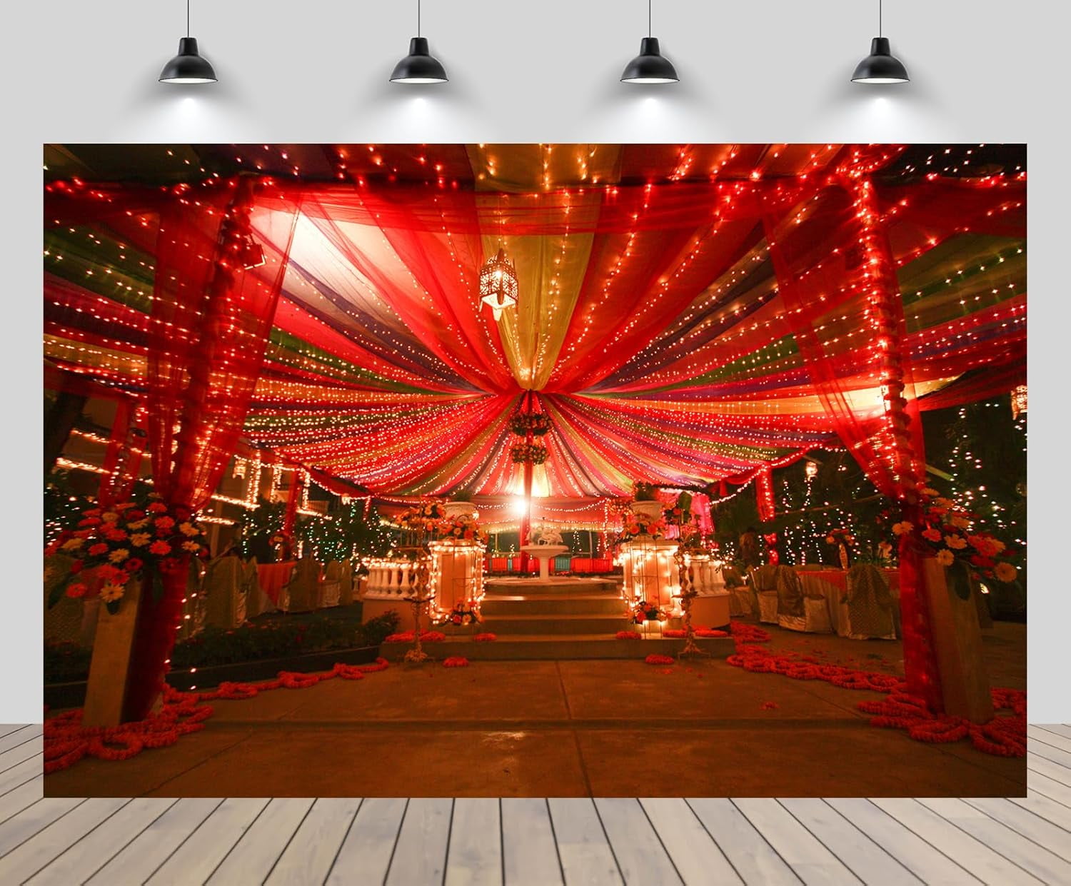 Wedding Backdrop Beautiful Flowers Night Themed Wedding Starry Top ...