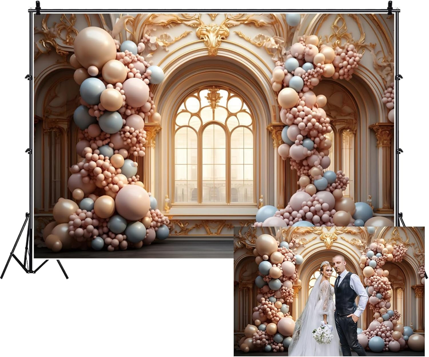 Wedding Backdrop European Vintage Gorgeous Arched Window Balloon ...