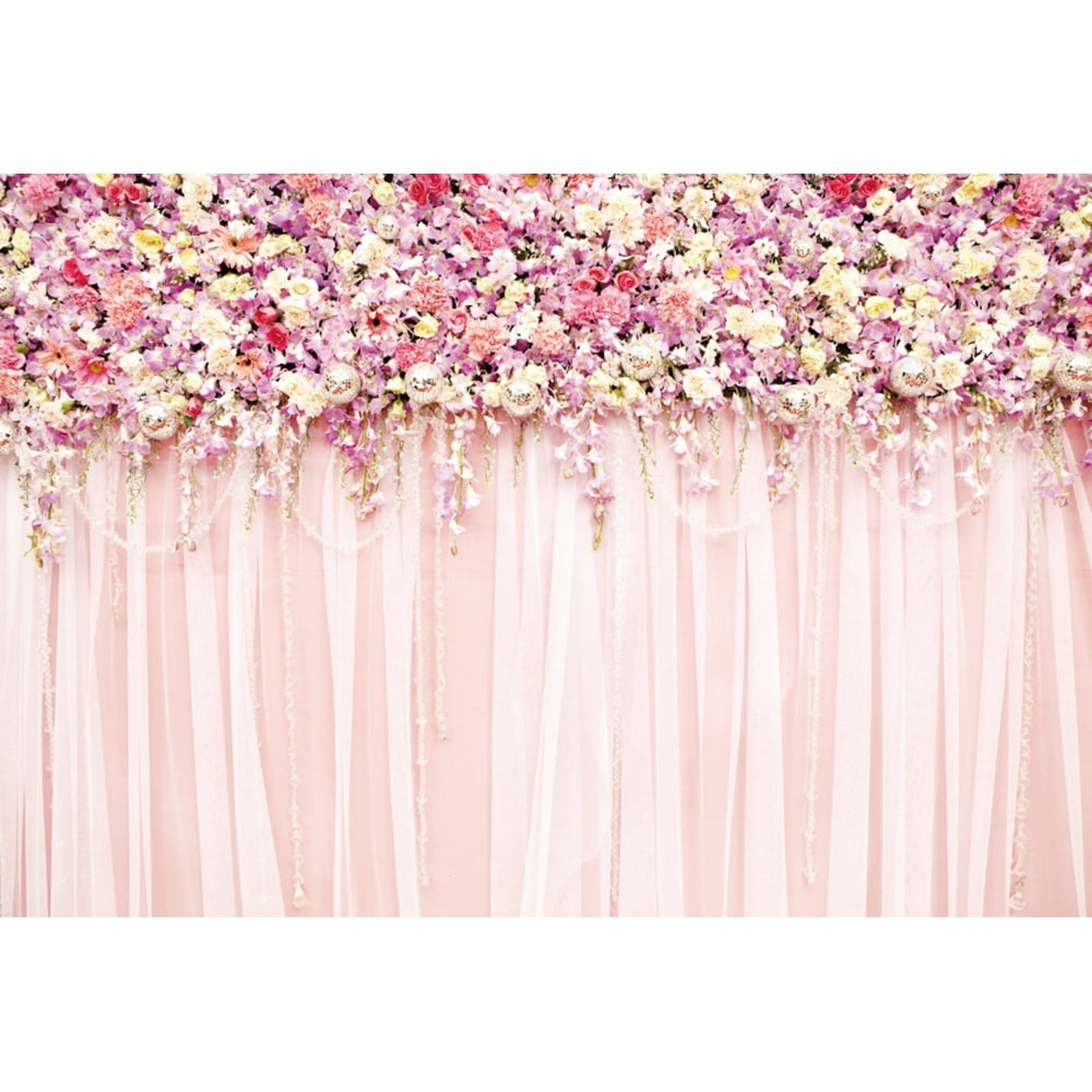 Wedding Backdrop Spring Floral Flowers Wall Baby Birthday Party r ...
