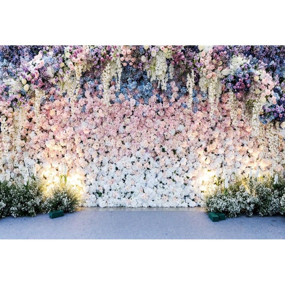 Wedding Backdrop Spring Floral Flowers Wall Baby Birthday Party r ...