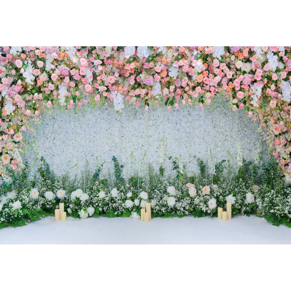 Wedding Backdrop Spring Floral Flowers Wall Baby Birthday Party r ...