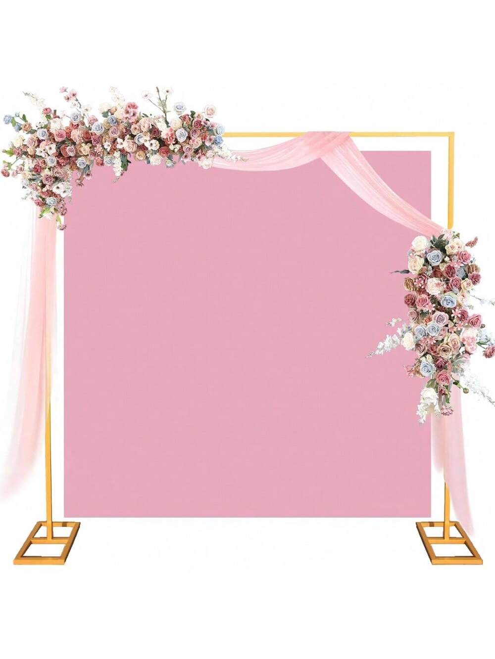 Wedding Backdrop Stand 8.2FT Square Frame With Base Portable Adjustable ...