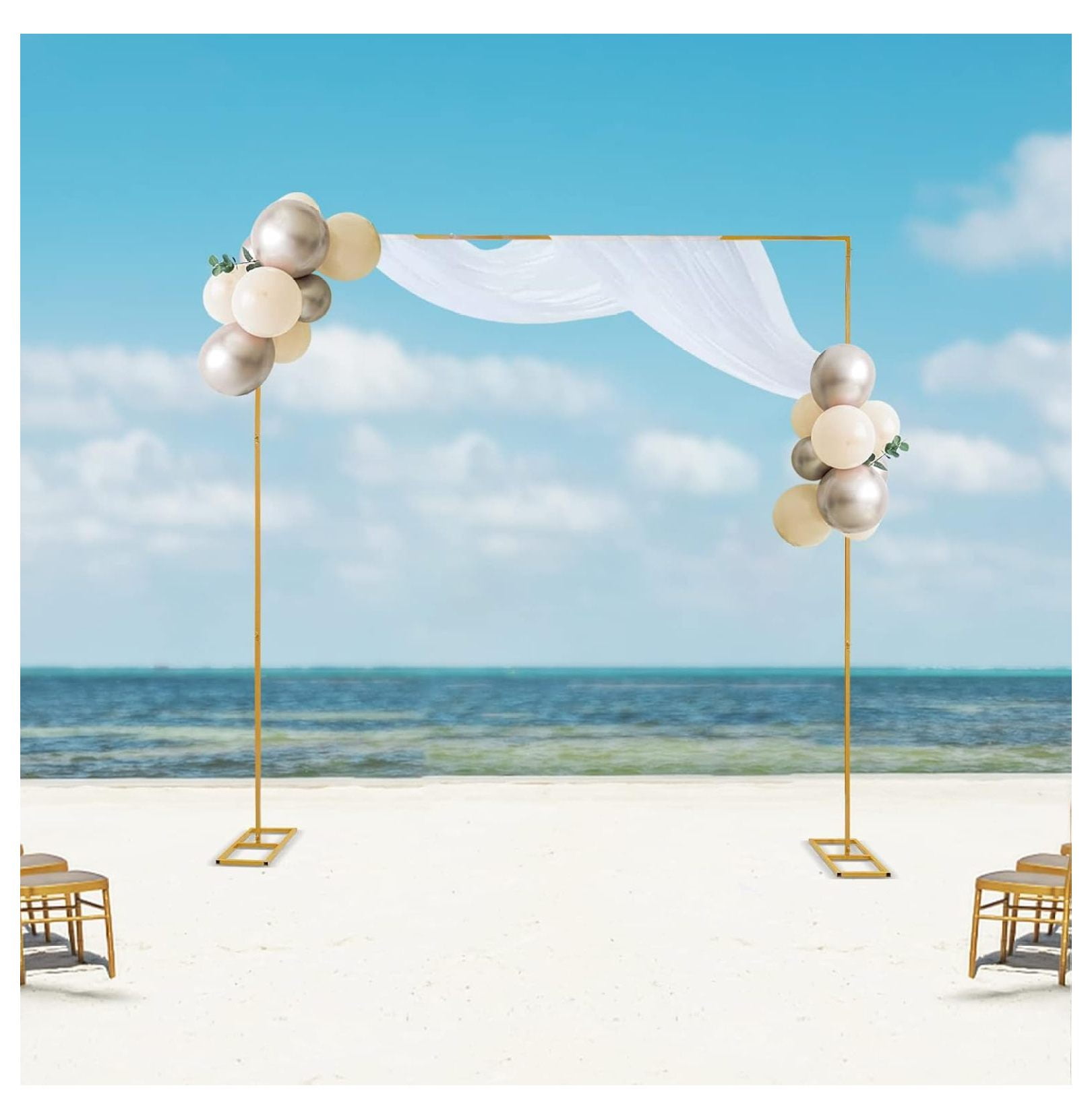 Wedding Backdrop Stand, 9.8ft Square Metal Table Arch Garden Planter ...