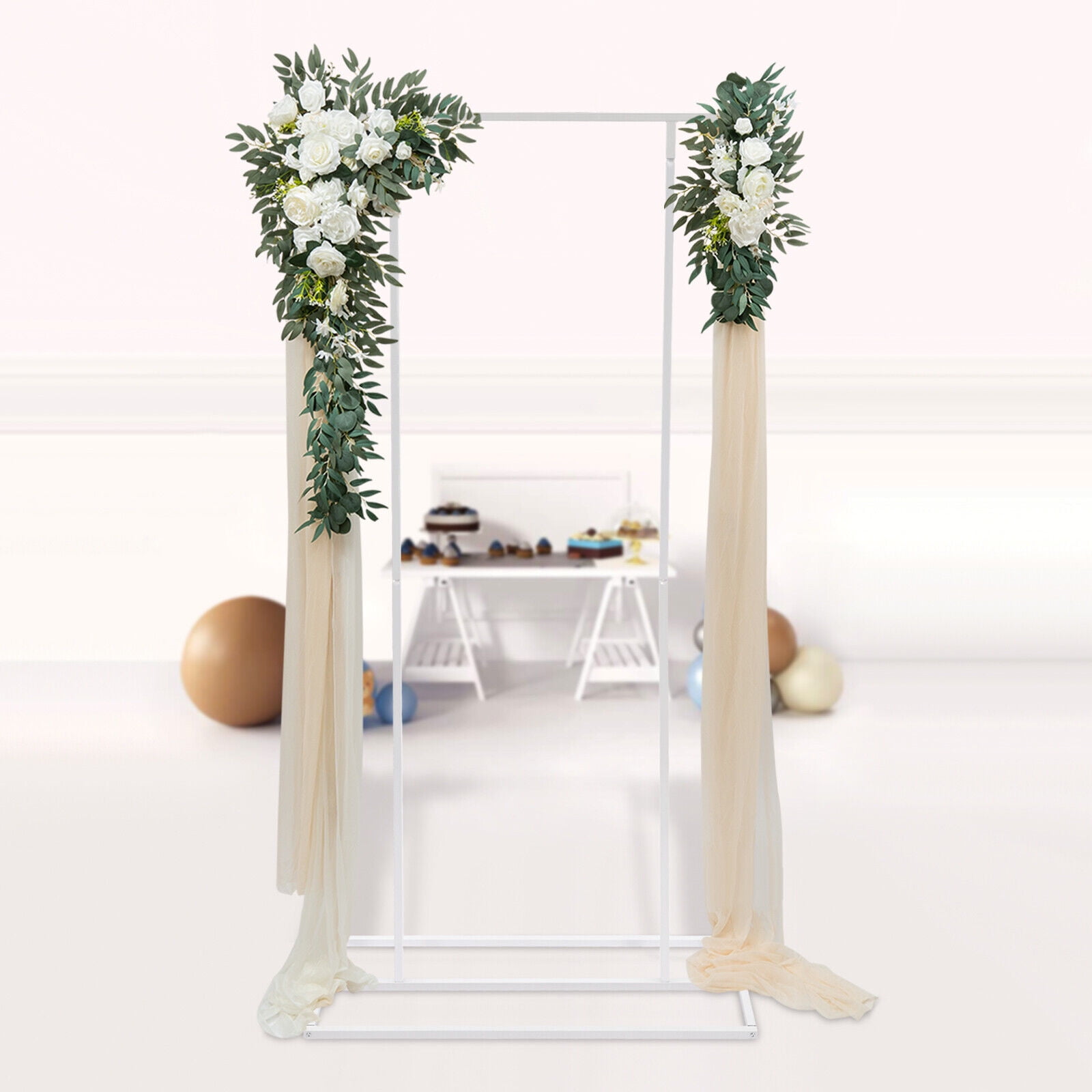 Wedding Backdrop Stand Garden 6.56ft Metal Frame Wedding Party Stage ...