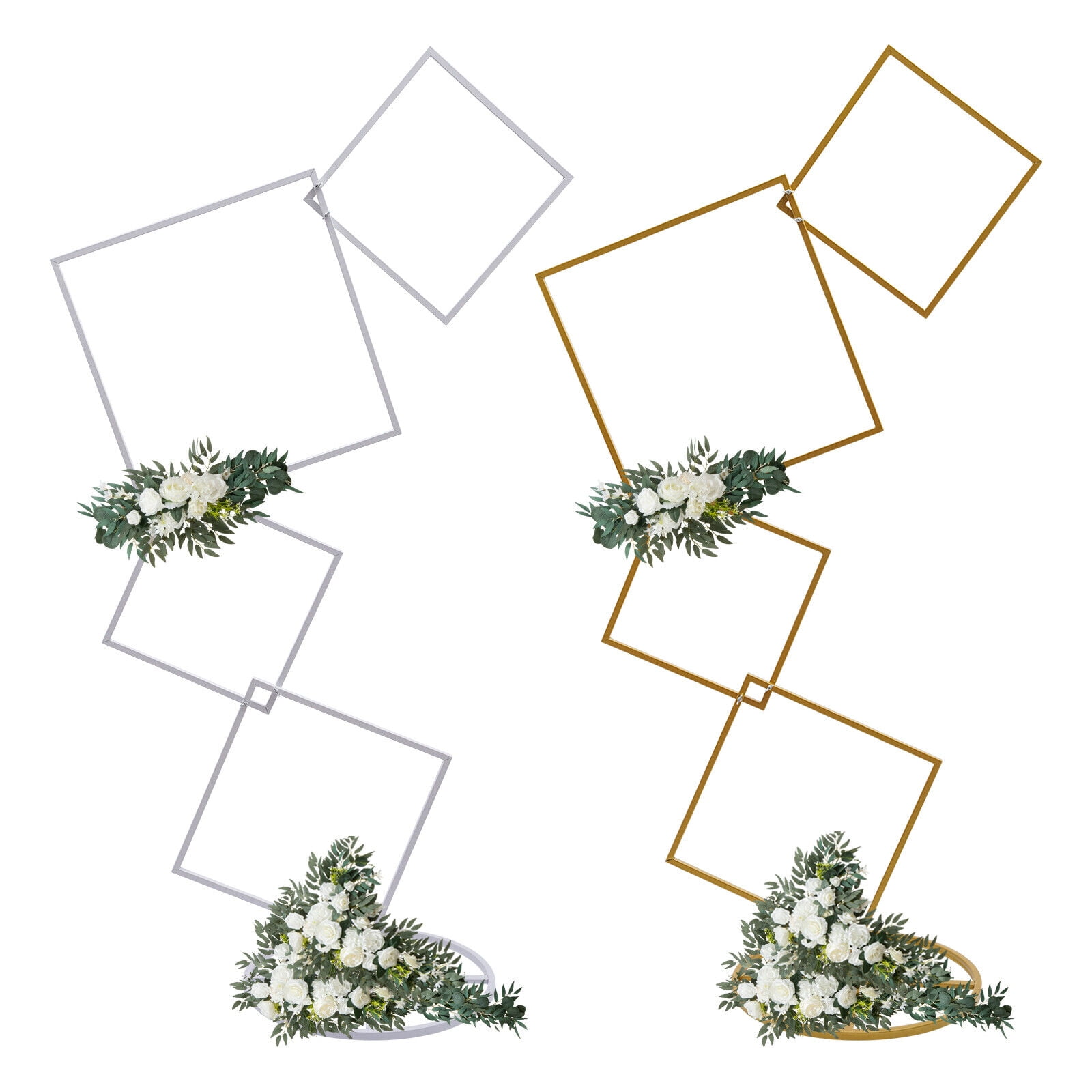 Wedding Backdrop Stand Square Detachable Metal Flower Frame Background ...
