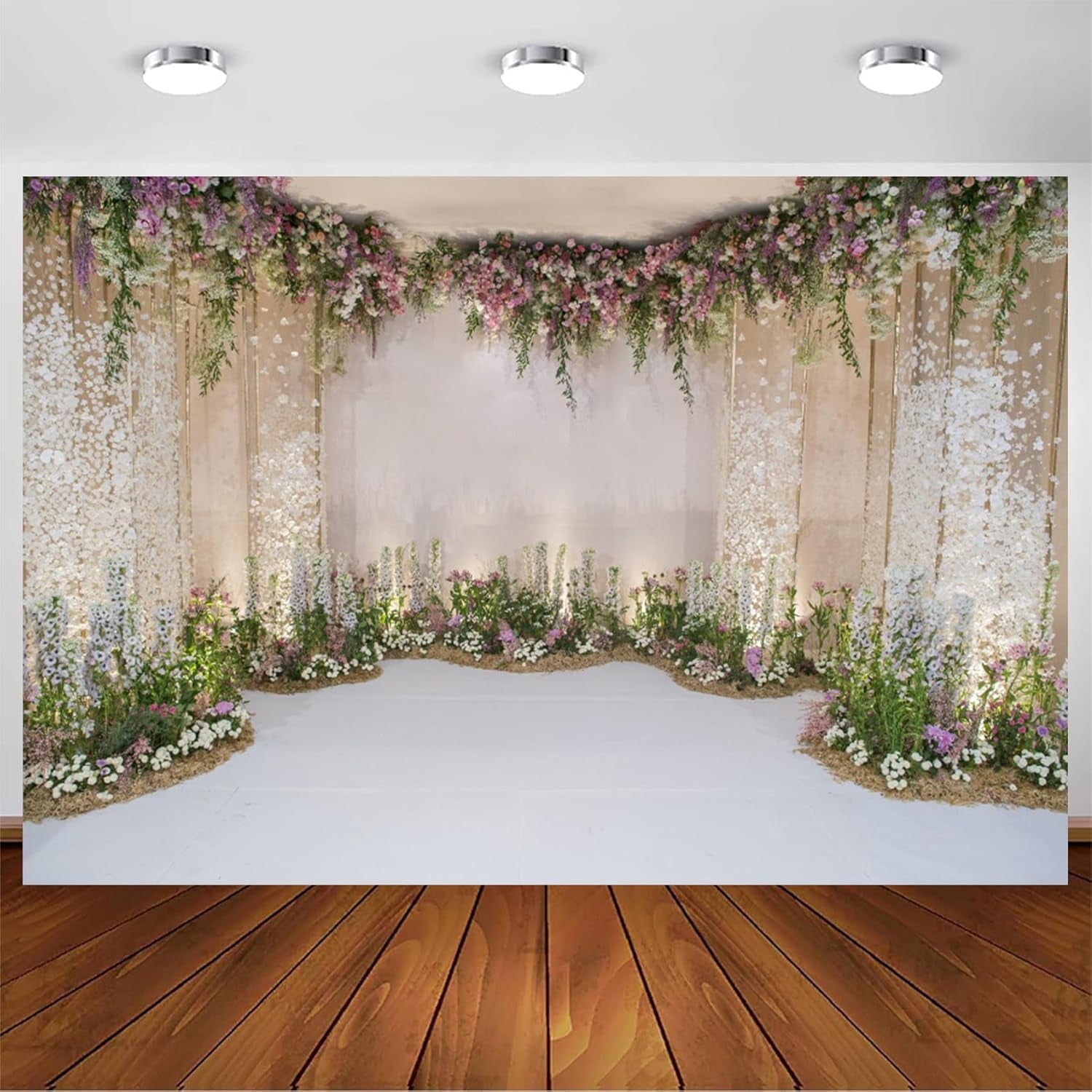 Wedding Backdrop for Cradle Ceremony Proposal Flowers Background Bridal ...