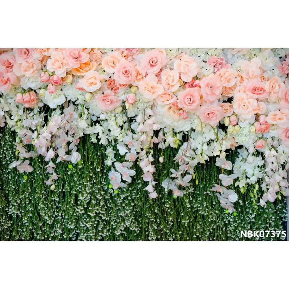 Wedding Backdrops Pink Curtain Flowers Green Grass Bridal Shower ...