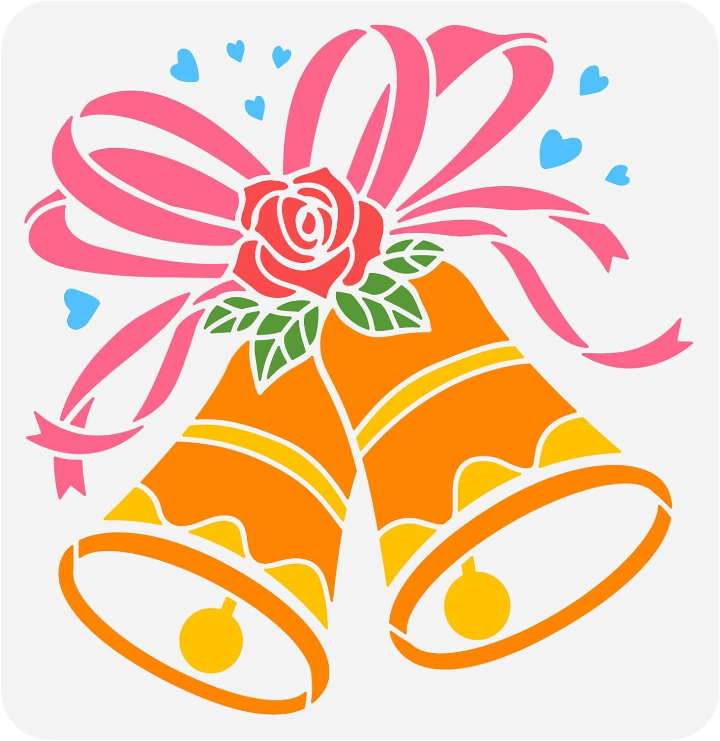 Wedding Bells Stencil 11.8x11.8inch Reusable Bells Painting Template ...