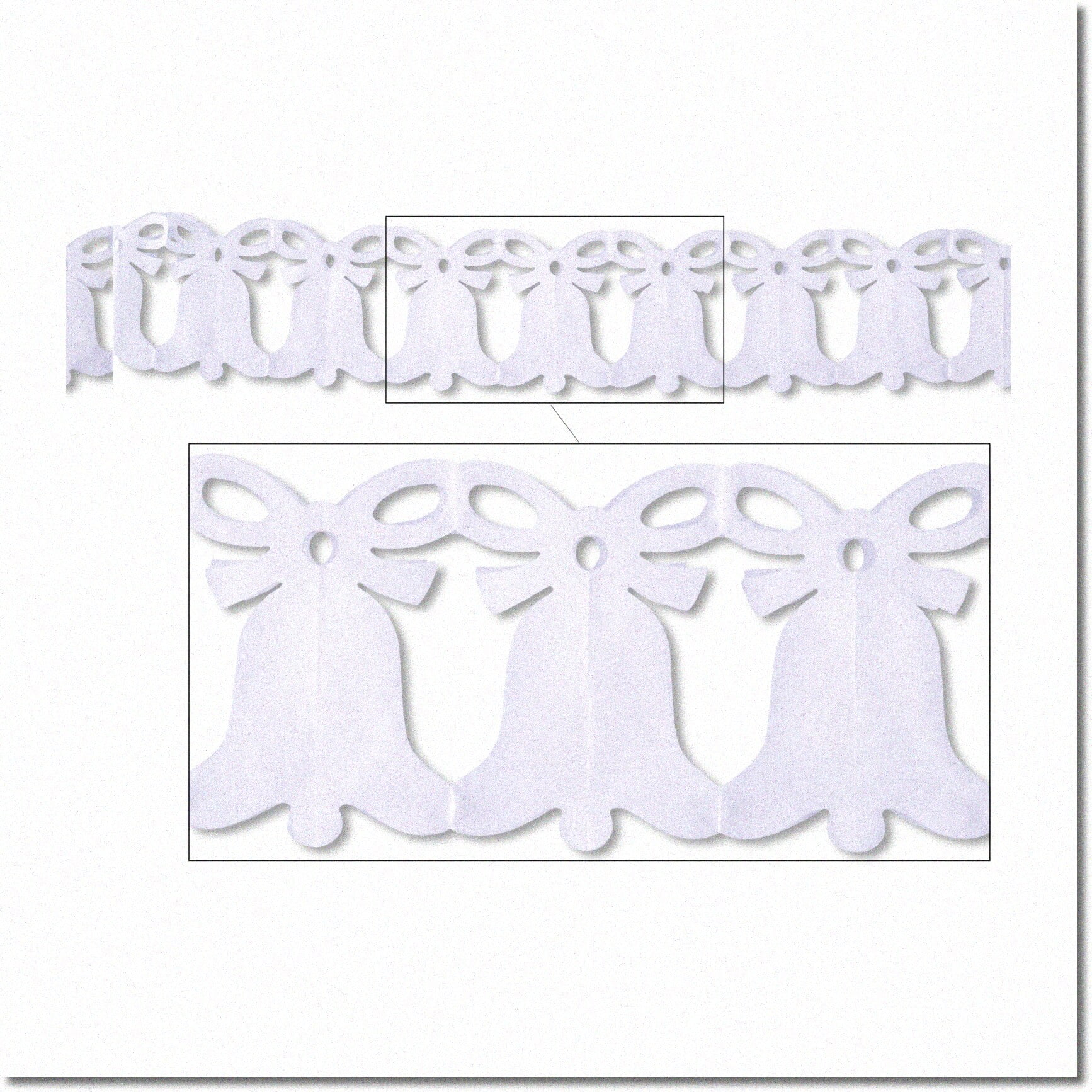 "Wedding Bells White Tissue Paper Garland - Bridal Shower Party ...
