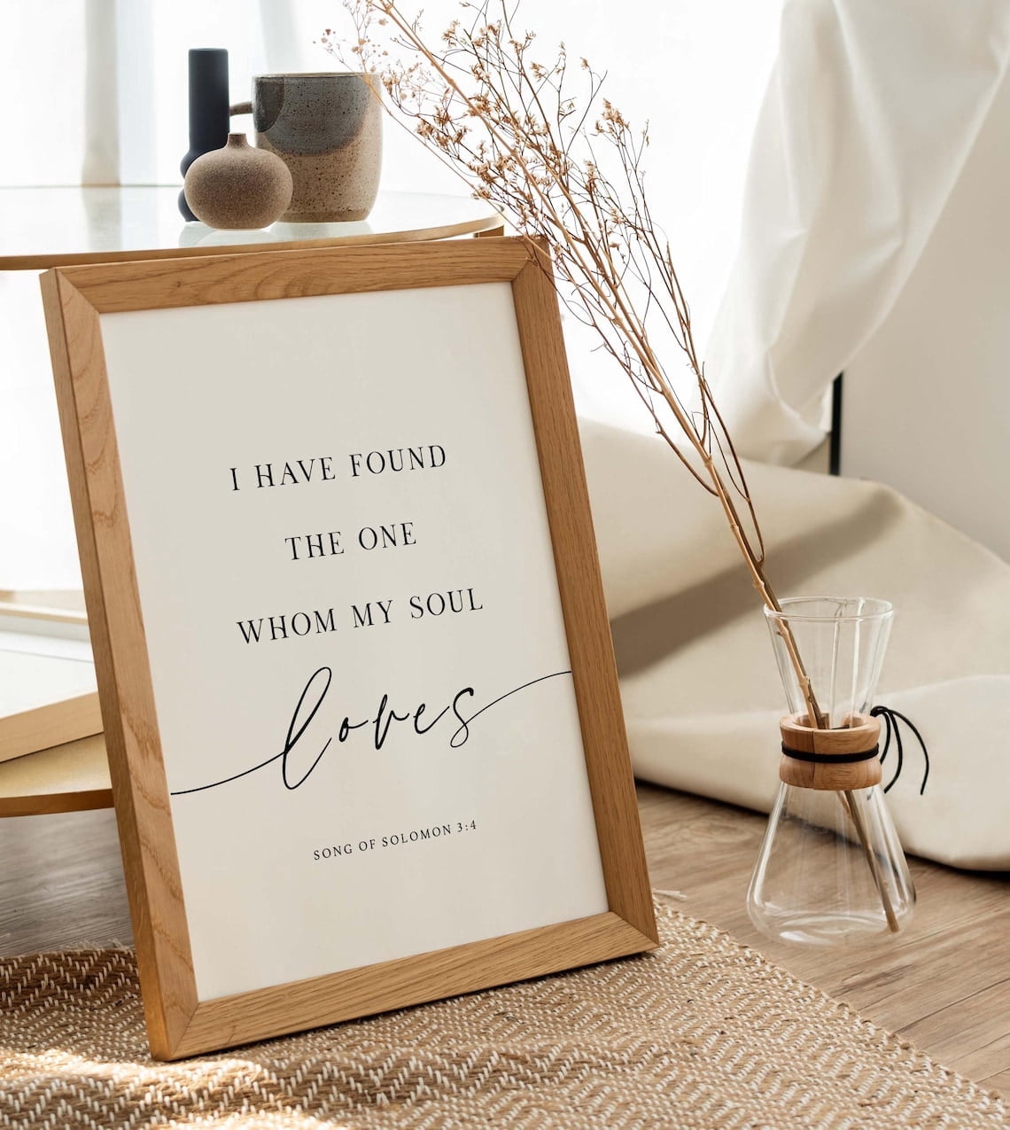 Wedding Bible Verse Wall Art Canvas Print No Frame 30x50cm/11.8''x19.7 ...