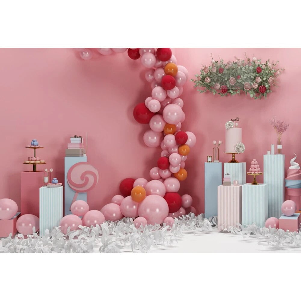 Wedding Birthday Party Decoration Background Balloon Lawn Wedding Pink ...