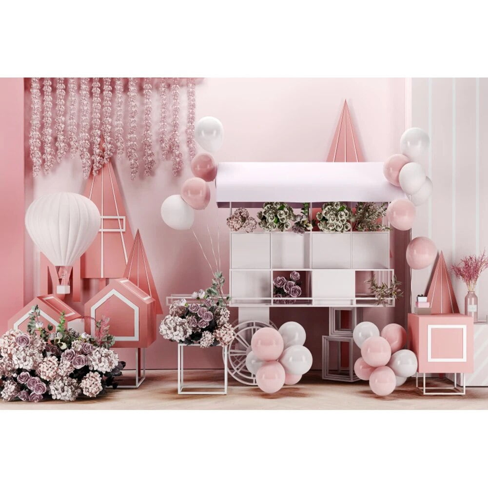 Wedding Birthday Party Decoration Background Balloon Lawn Wedding Pink ...