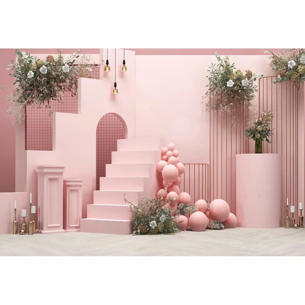 Wedding Birthday Party Decoration Background Balloon Lawn Wedding Pink ...
