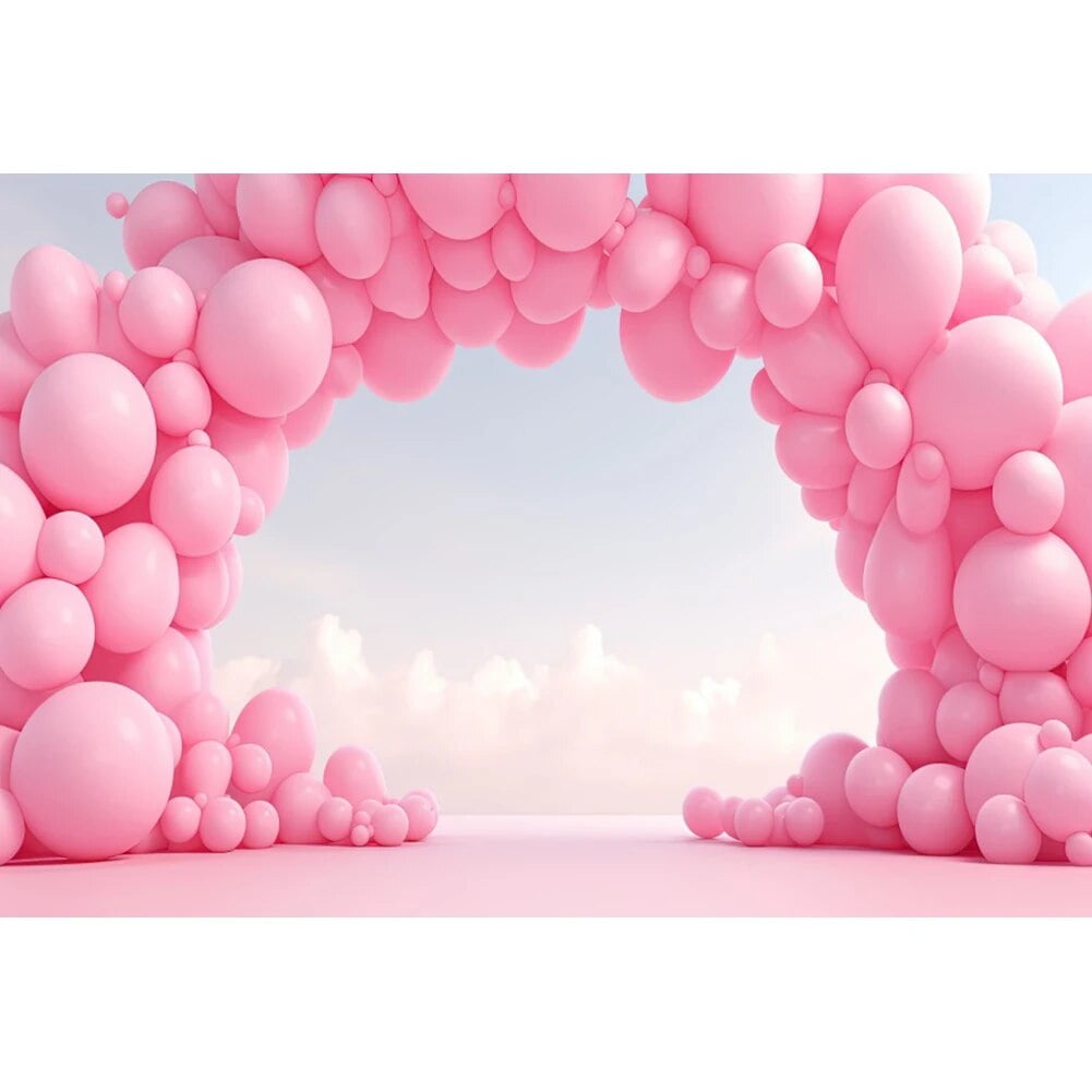 Wedding Birthday Party Decoration Background Balloon Lawn Wedding Pink ...