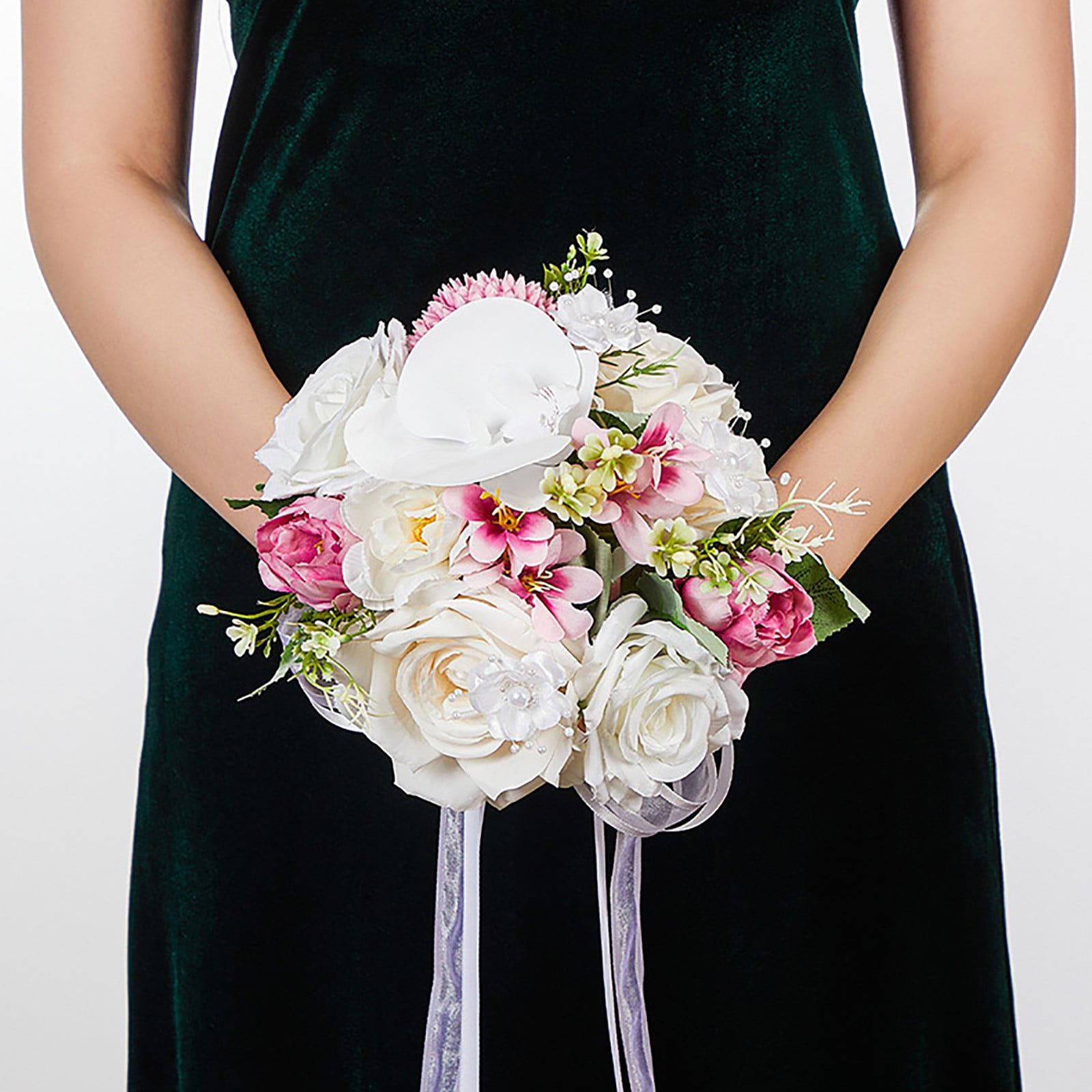 Wedding Bouquets for Bride Bridesmaids, 7 Inch Artificial Rose Flower ...