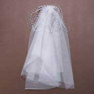 Simple Long Elegant Single Layer Wedding Veil Bridal Veils with Comb ...