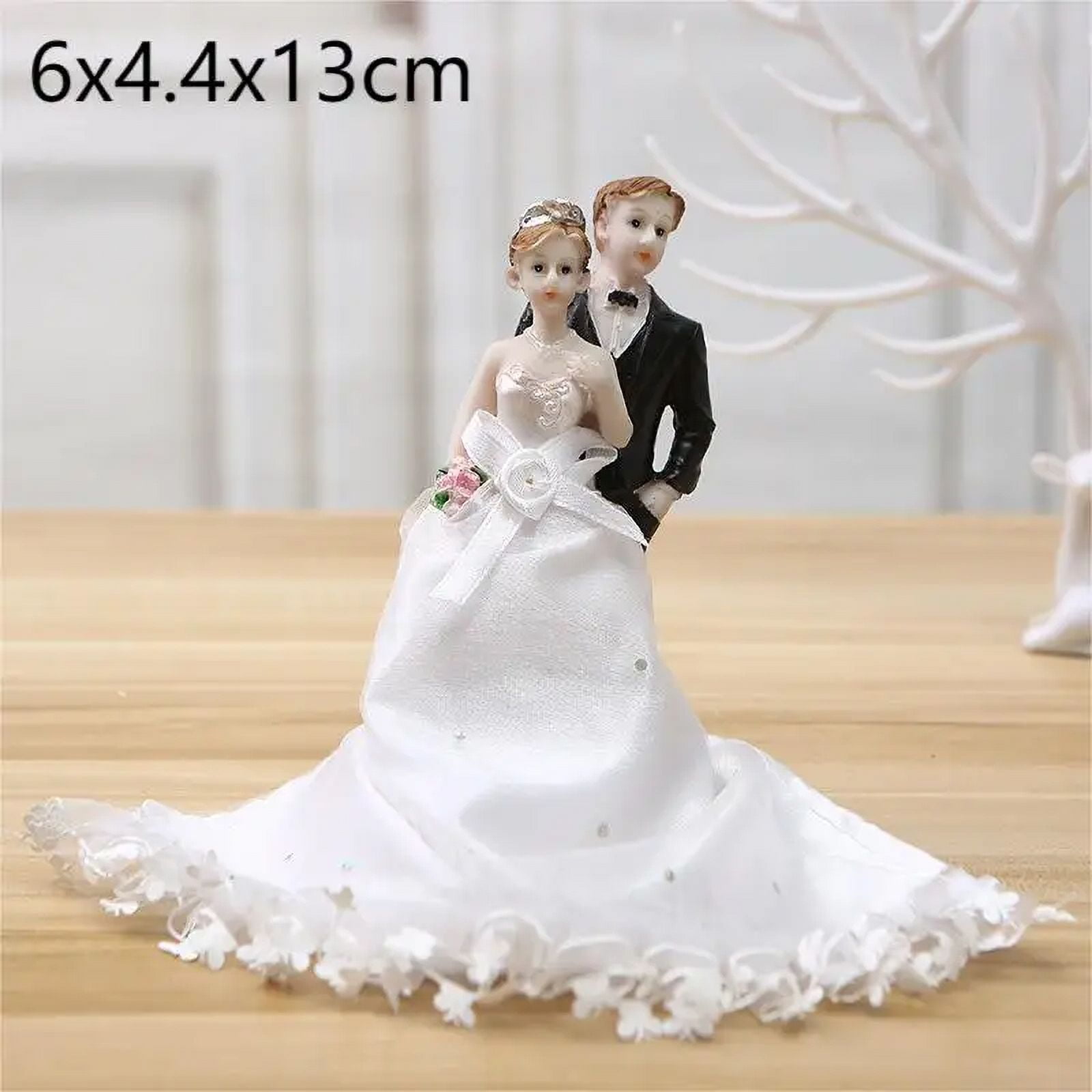 Wedding Bride and Groom Figurines Cake Toppers Resin Doll Ornaments ...