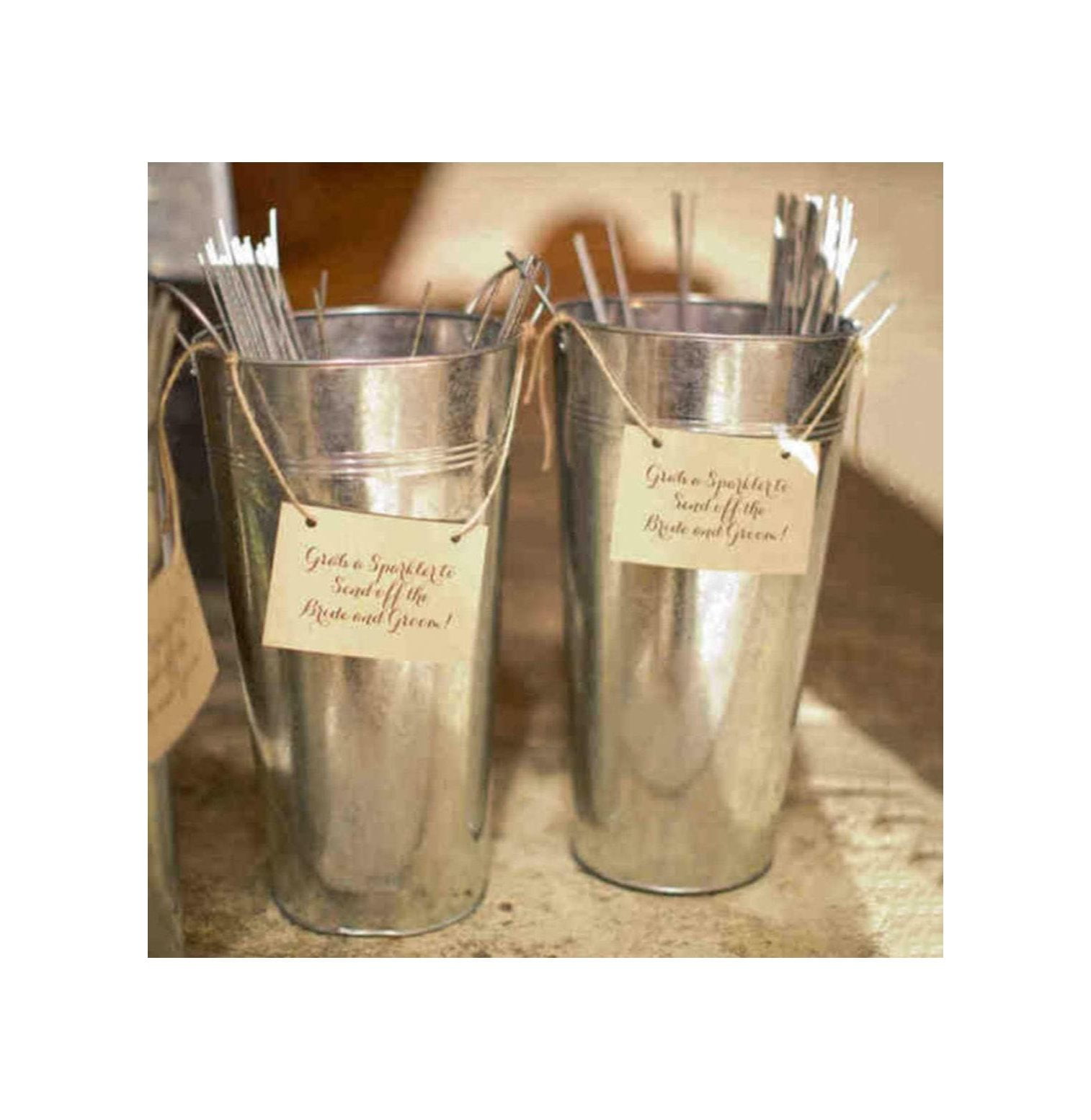 Wedding Bucket Display 15 inch Silver Galvanized Bucket Perfect for 36 ...