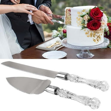 BalsaCircle Silver Wedding Cake Knife and Server Set Natural Jute Lace ...