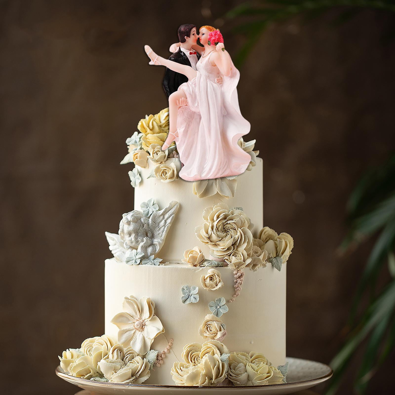 Wedding Cake Topper Couple Figures Romantic Ornament Desk Decoration ...