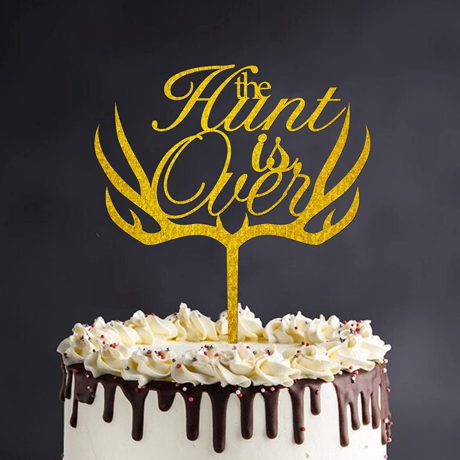 Wedding Cake Topper Funny The Hunt Is over Acrylic Durable Desserts ...