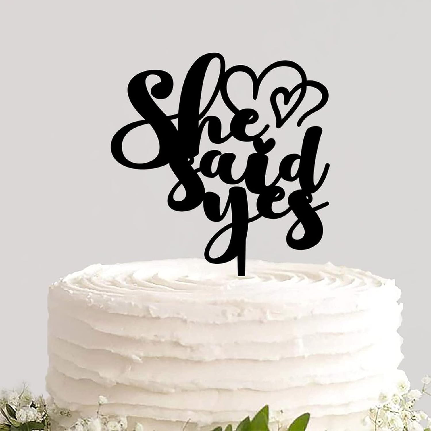 Wedding Cake Topper She Said Yes Acrylic Not Edible Desserts Cake ...