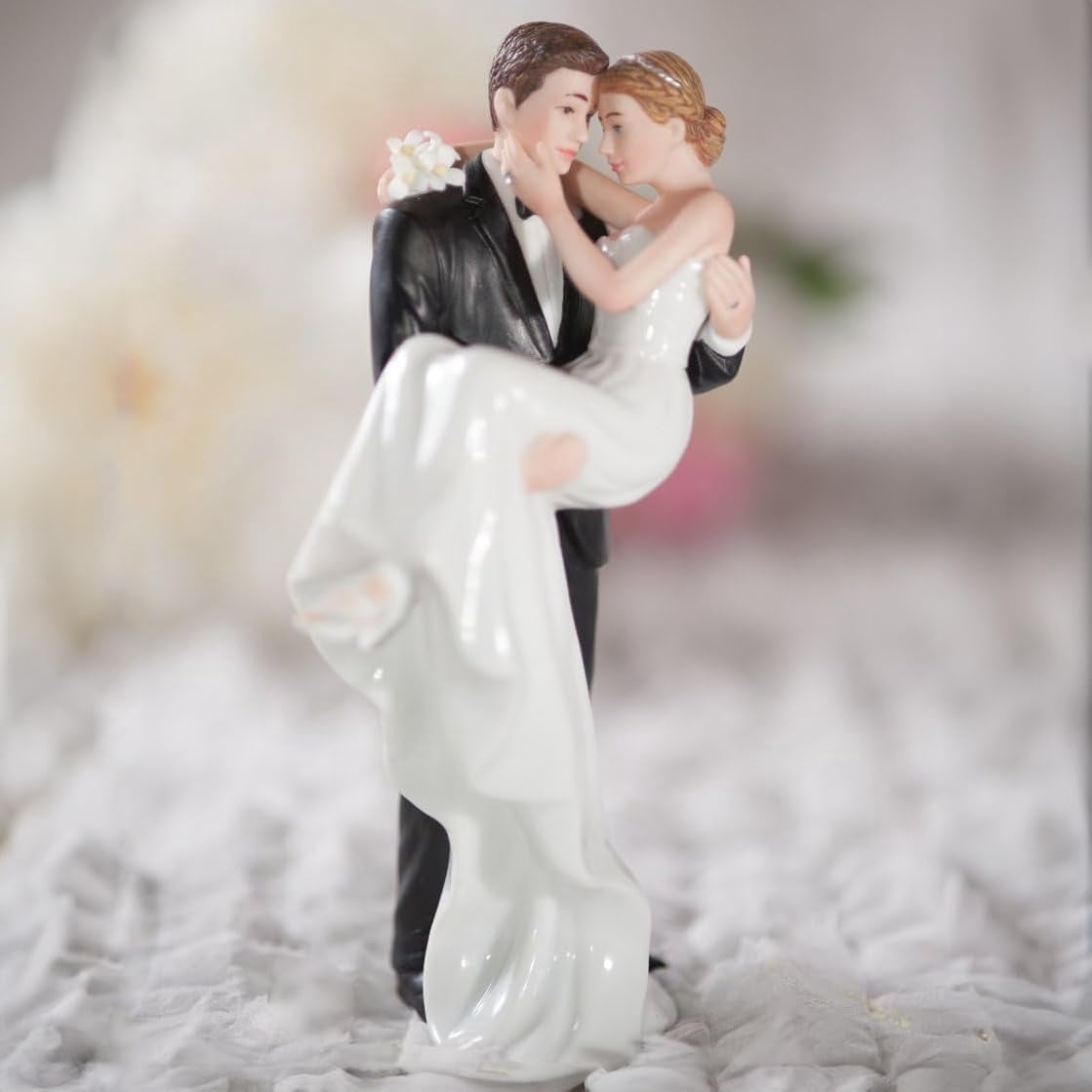 Wedding Cake Toppers Bride and Groom | Groom Holding Bride | Unique ...