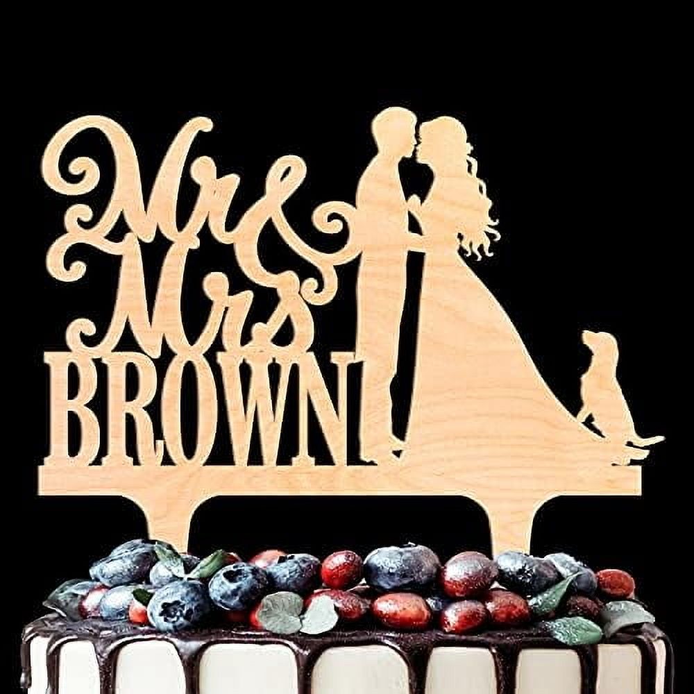 Wedding Cake Toppers Silhouette, Mr Mrs Cake Topper, Cake Decorations ...