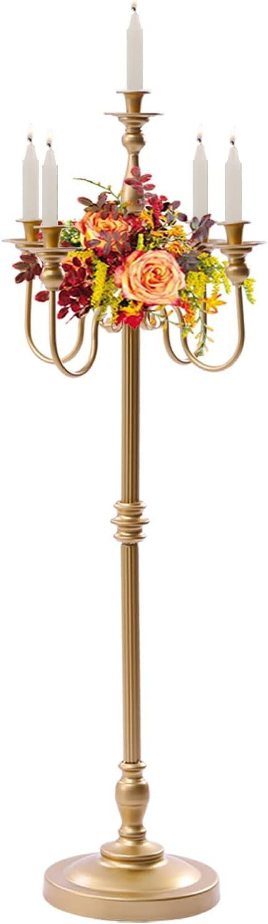 Wedding Candelabra Tall Floor Candelabras,Gold 5 Arm Wedding Floor ...
