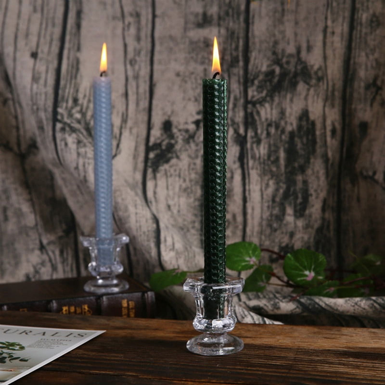 Wedding Candlestick Transparent Crystal Glass Candle Stand Dining Home ...