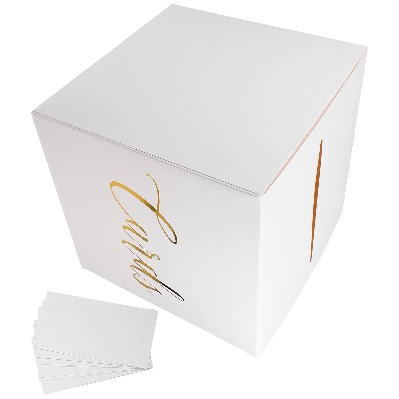 Wedding Card Box - Elegant White Paper Gift Card Box for Weddings ...