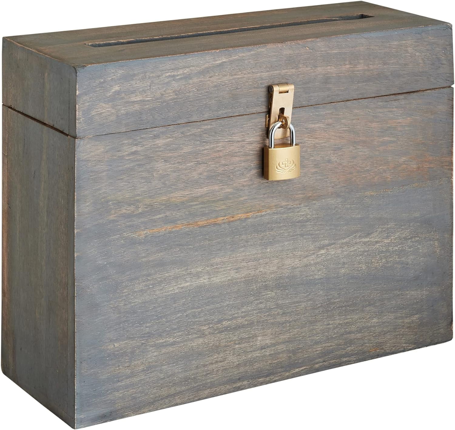 Wedding Card Box with Card Slit and Lock 12"X10"X4.5"- Gift Wishing ...